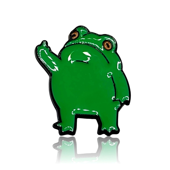 Jewelry | Enamel Frog Toad Middle Finger Pin | Poshmark